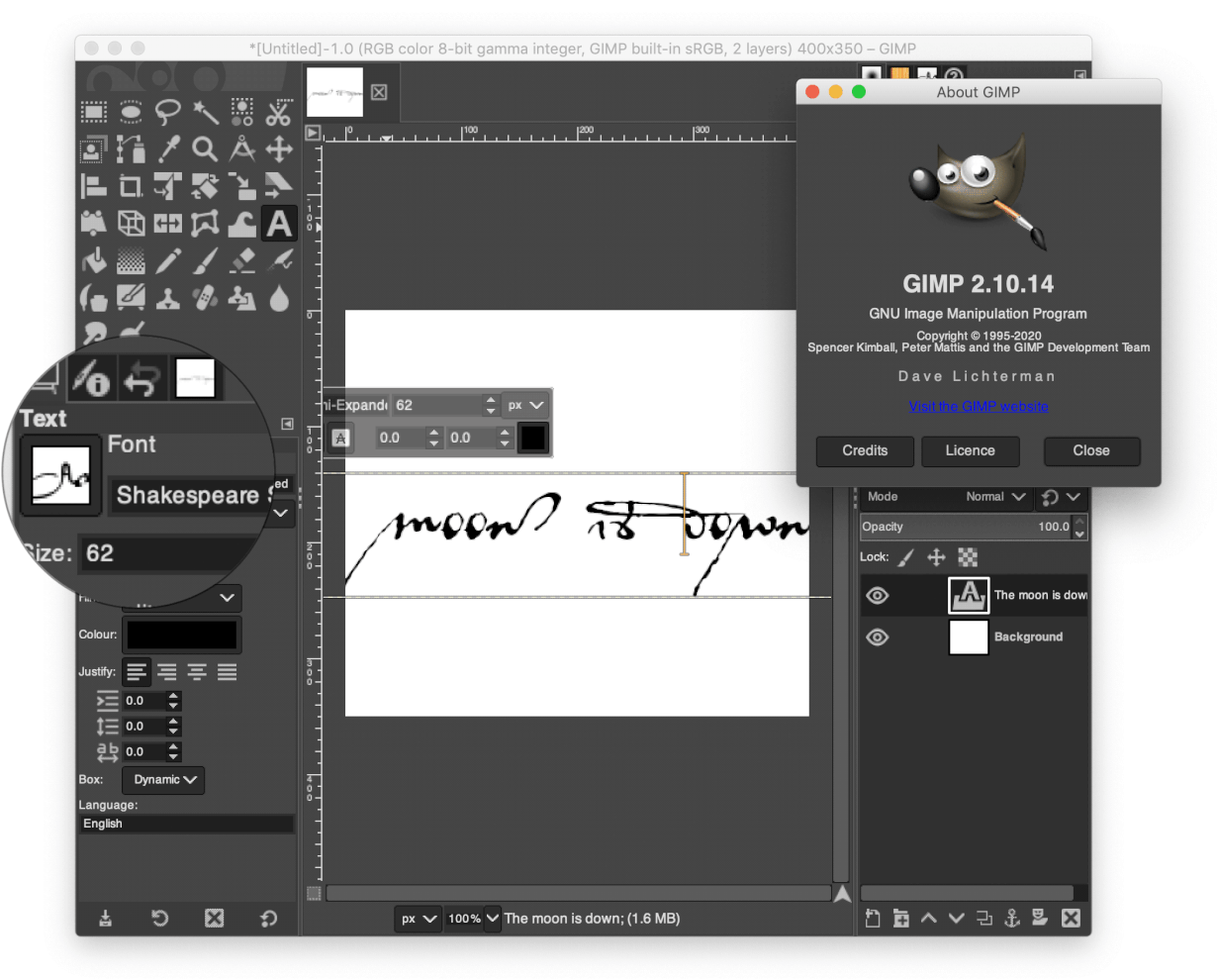 William Shakespeare's digital font - Flagon - Digital Products